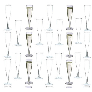 Oojami 30 pc Clear Plastic Classicware Glass Like Champagne Wedding Parties Toasting Flutes