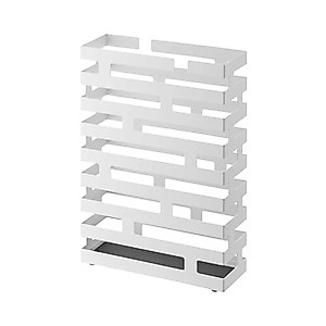 Yamazaki Home Storage for Umbrellas & Walking Canes | Steel | Umbrella Stand, One Size, White
