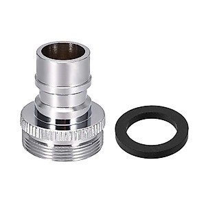 Silver Faucet Adapter,Faucet Adapter for Portable Washer,Dishwasher Snap Adapter Connection,5/16-27 Male or 55/64-27 Female,Brass Chrome，Faucet Parts，Faucet Aerators