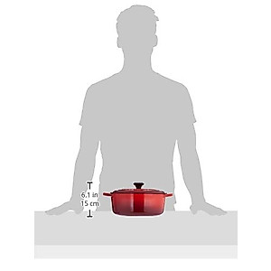 Le Creuset Enameled Cast Iron Signature Oval Dutch Oven, 2.75 qt., Cerise