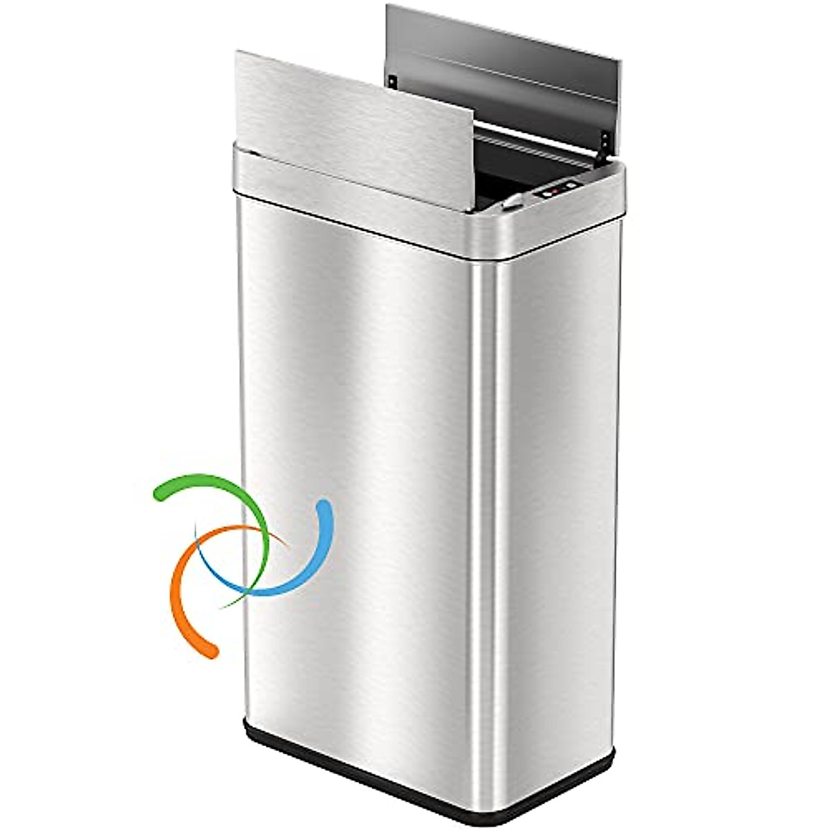 iTouchless, 68 Liter Wings-Open Sensor Trash Can & Pet-Proof Lid, Stainless Steel, 18 Gallon & AC Power Adapter for Automatic Sensor Trash Cans