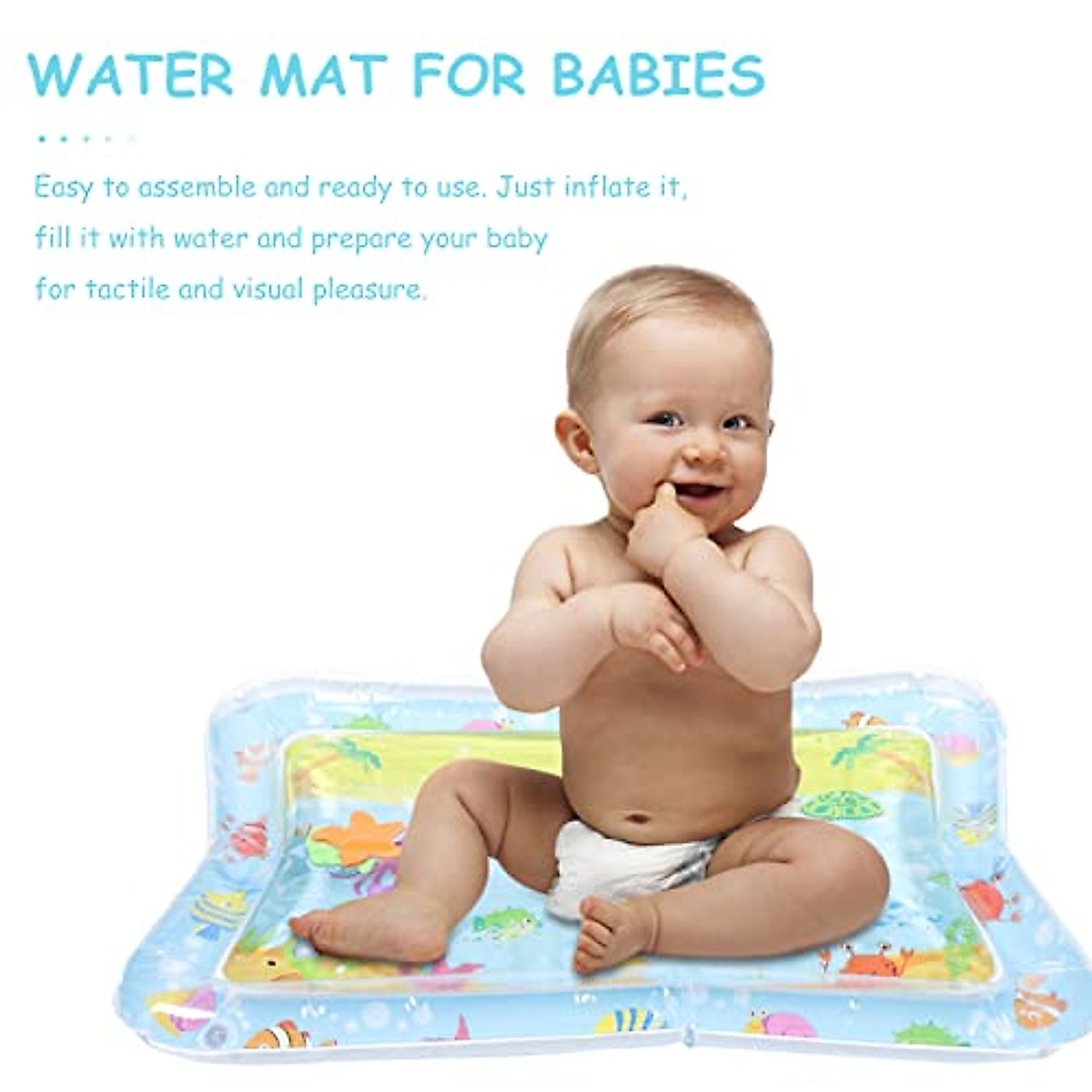 jojofuny ser of 2 Inflatable Tummy Time Water mat Infants Tummy time Toys for Babies 0- 6 Months Tummy time Water mat Water Mat Inflatable