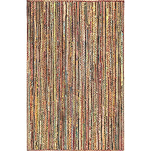 nuLOOM Aleen Bohemian Cotton/Jute Area Rug, 5x8, Multi