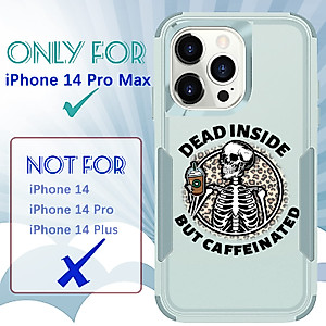 Plakill for iPhone 14 Pro Max Protective Case Designer Drop Tested Cute Cases for Women Girls Shockproof Protection Rugged Heavy Duty Bumper Phone Cover for iPhone 14 Promax (Coffee Skeleton)