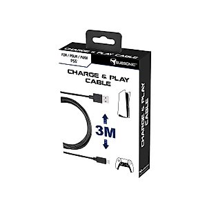 Subsonic - Accessory - 3 Meters USB C XXL Charging Cable for PS5 Controller - PlayStation 5 (PS5)