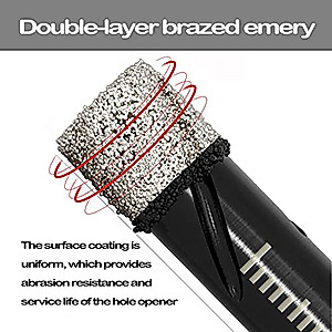 Mgtgbao 7pc Black Dry Diamond Drill Bits Set for Granite Ceramic Marble Tile Stone Glass Hard Materials (not for Wood), Round Shank with 3/16,1/4, 5/16, 3/8, 1/2, 9/16 inch with Storage Case