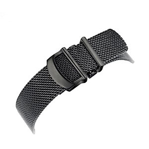 20mm Stainless Steel Knitted Watch band strap for IWC Portofino Family IW356505 IW356506 IW391010 IW391009 (Black)