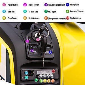 COLOR TREE Kids ATV Ride On ATV 12V Battery Powered Electric Vehicle 4 Wheeler Quad High/Low Speeds with LED Light, Music, Horn, USB/TF/MP3 for Boys & Girls Gift