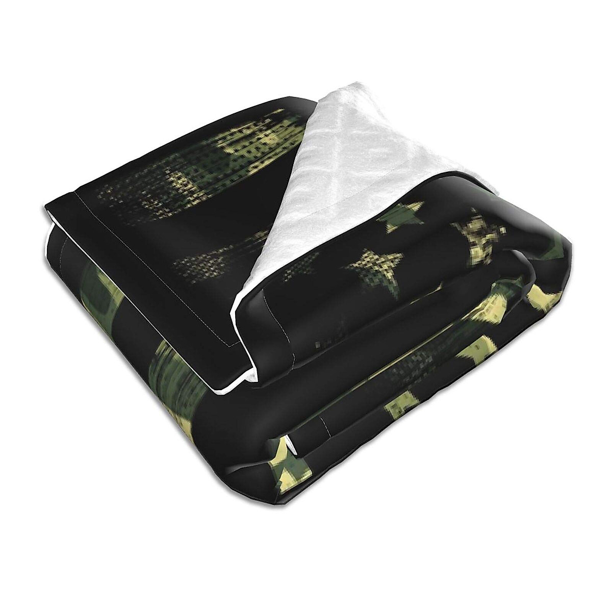 American Flag with Green Camo Baby Blanket Super Soft Microfiber Swaddling Blankets Wrap for Boys and Girls