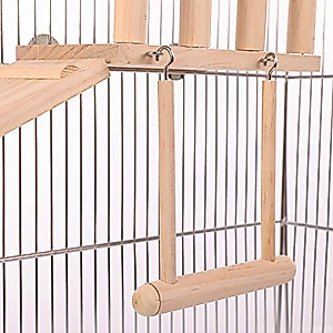 Bird Perches Cage Toys Bird Wooden Play Gyms Stands with Climbing Ladder, Parrot Play Stand and Bird Swing Conure for Green Cheeks, Baby Lovebird, Chinchilla, Hamster, Bird Cage Chewing Toys Sets