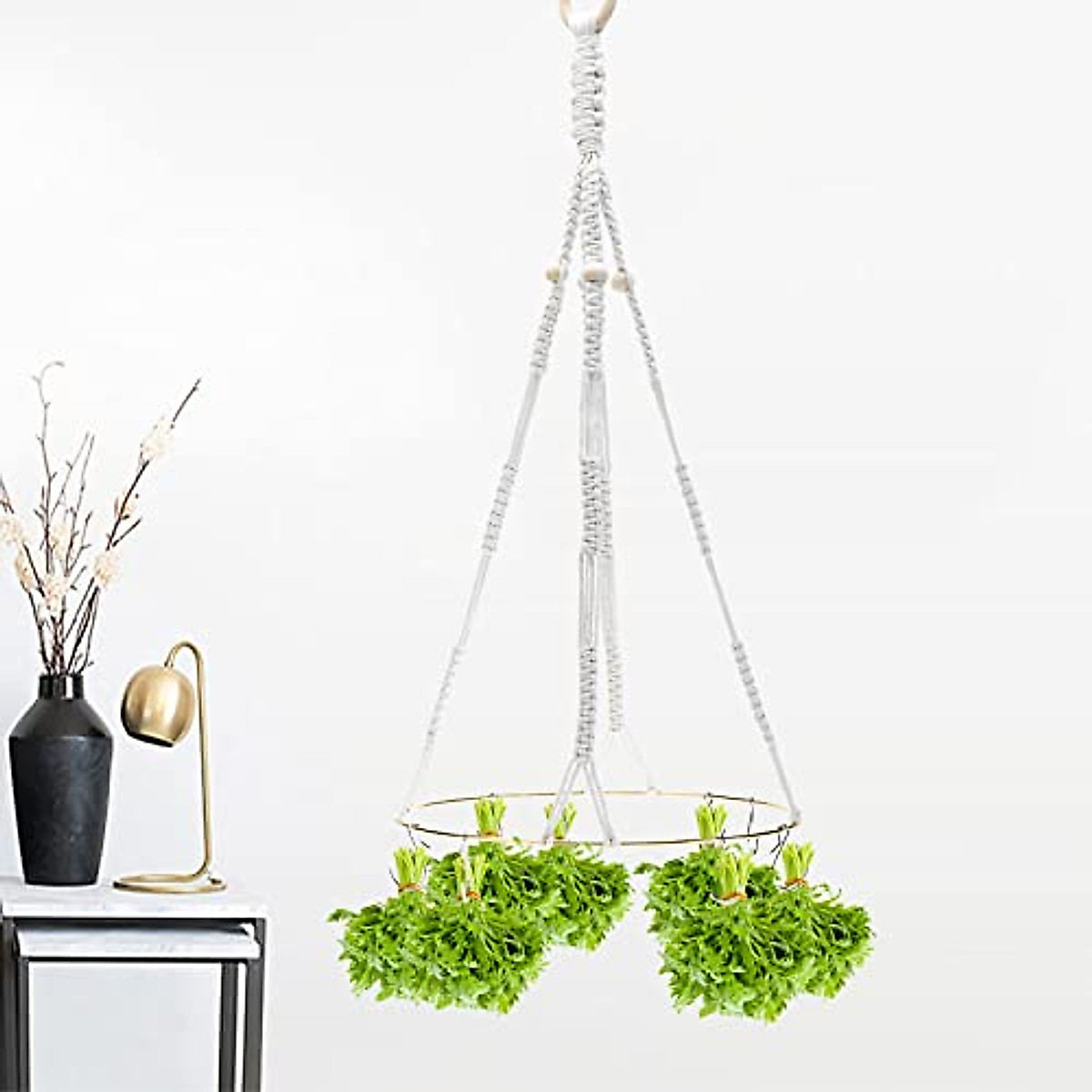 SanSanYa 4Set Herb Drying Rack Macrame Herb Drying Hanger with 64pcs Hooks for Hanging and Drying Herb Buds Flower