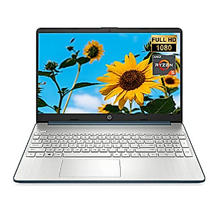 HP 15.6" FHD Laptop, AMD Ryzen 5 5500U Processor, 12GB RAM, 1TB SSD, Webcam, HDMI, SD Card Reader, Bluetooth, Wi-Fi, Windows 11 Home, Blue