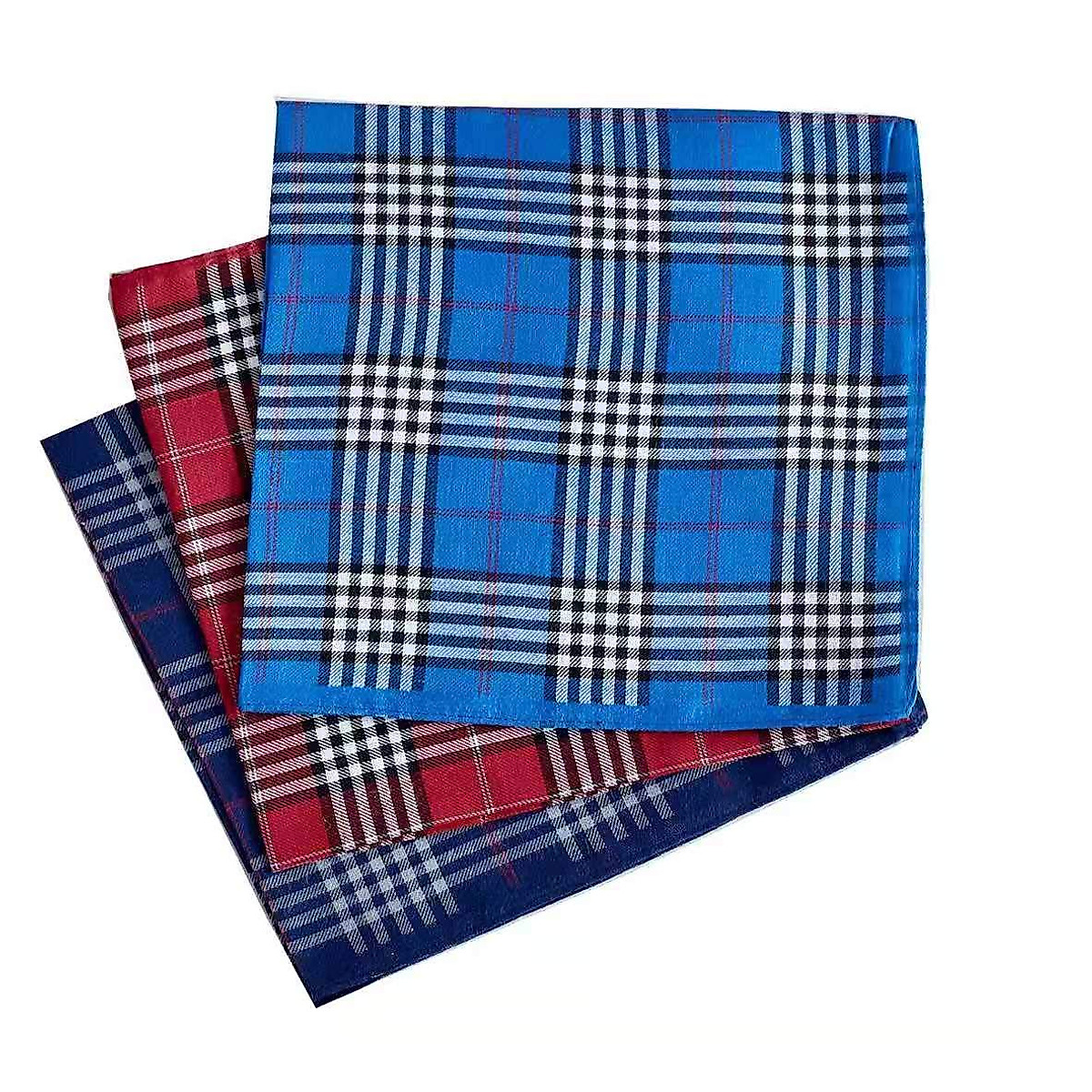 RDS HANKYTEX Men's Handkerchiefs 100% Cotton Checker Pattern 6 Pieces …