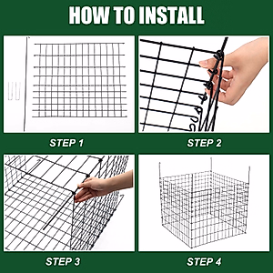 Hicarer 2 Pack Large Outdoor Wire Compost Bin 30 x 24 Inch Garden Compost Bin Container for Lawn Yard and Gardening Waste Leaves Container Fast Creation of Fertile Soil Garden Bed Fencing, Black