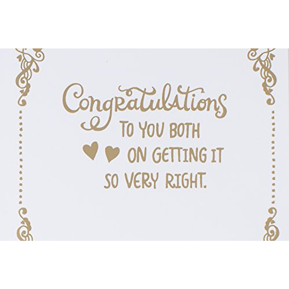 Hallmark Mahogany Wedding Card (Gold Heart), Gold Lettering (0299RZD2062)