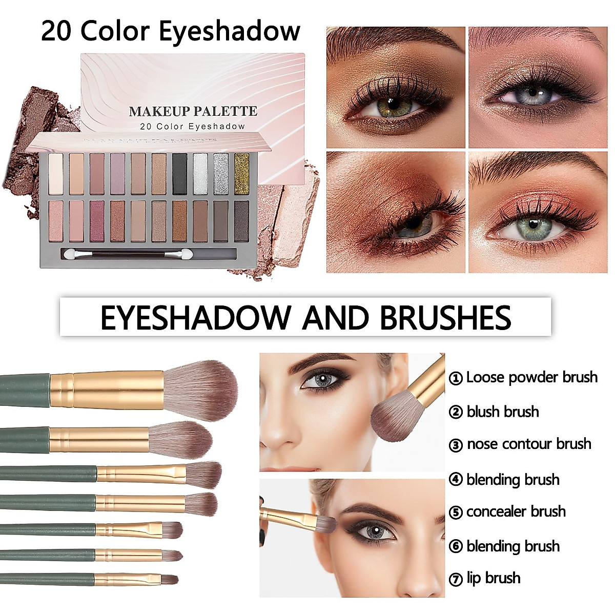 Makeup Gift Set for Teens and Women - Full Kit With Eyeshadow, Foundation, Mascara, Contour, Lipgloss, and Cosmetic Bag