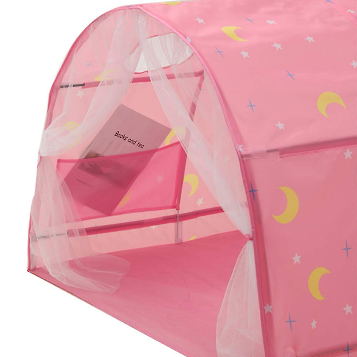 Kids Tent, Boys Girls Play Tents Bed Tents, Portable Baby Toddlers Sleeping Tent with Double Net Curtain for Bedroom Decor Indoor Games (Pink)