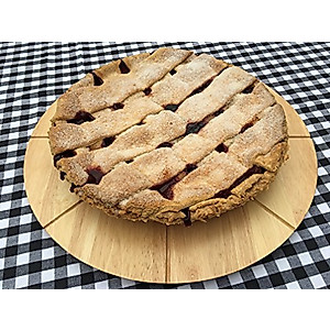 Checkered Chef Round Wood Cutting Boards - 13.5 Inch, Reversible Pizza Board w/ 8 Slice Grooves - Cheese Charcuterie Board