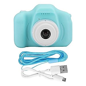 Mini Digital Camera, Children Eye-Friendly and Cear HD Cartoon Camera DIY Photos Video Recording, with 2.0in IPS Screen, Photo Frames, for Kids(Green)
