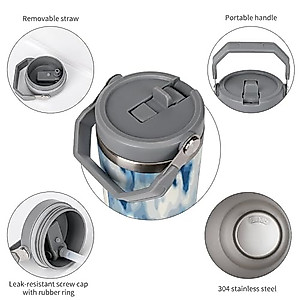 RTFGHJS Caribbean Scenery 30 Oz Tumbler with Handle And Flip Straw, Stainless Steel Vacuum Insulated Travel Mug, Thermal Cup for Coffee, Water, Iced Drinks, Fits Car Cup Holders (Home, Sports)