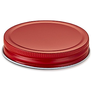 Kook Mason Jar Lids, Wide Mouth, for Wide Mouth Mason Jars, Leak Free, Airtight Silicone Seal, Made in USA, Set of 12, Red