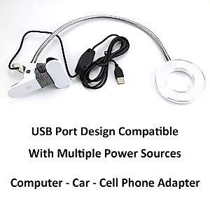 MICPANG Clip On Light Desk Lamp Led Table Clamp for Microblading Permanent Makeup Tattoo Eye Protection USB Reading Light with Adjustable Arm 2 Light Modes Suitable for Skincare Beauty Salon Manicure