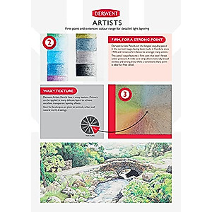 Derwent Artists Color Pencils, 4mm Core, Wooden Box, 48 Count (0700643)