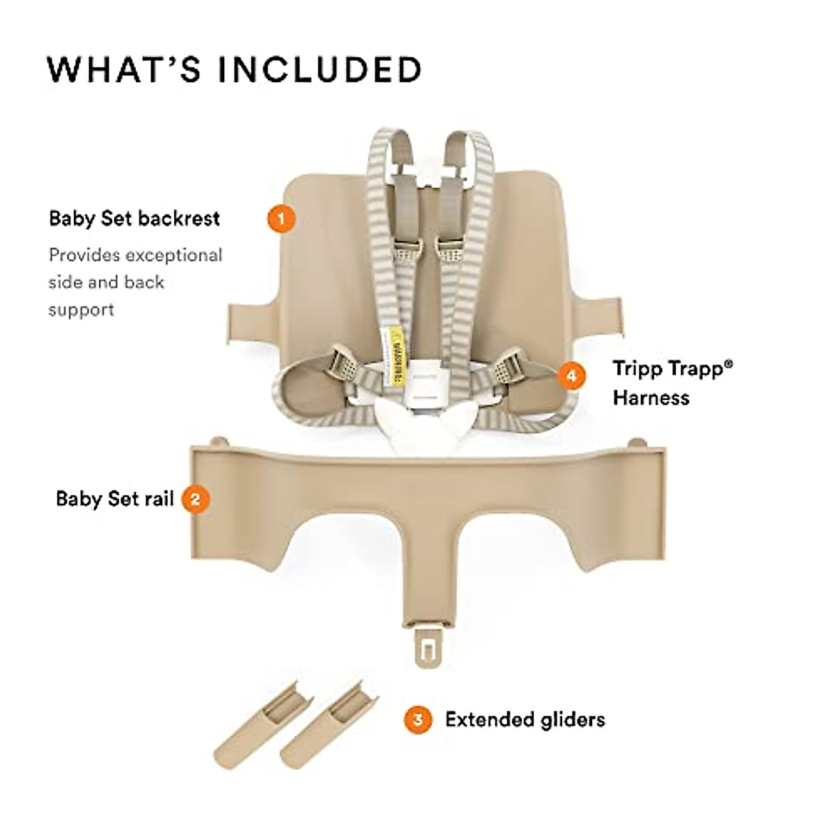 Tripp Trapp Baby Set from Stokke, Glacier Green - Convert The Tripp Trapp Chair into High Chair - Removable Seat + Harness for 6-36 Months - Compatible with Tripp Trapp Models After May 2006