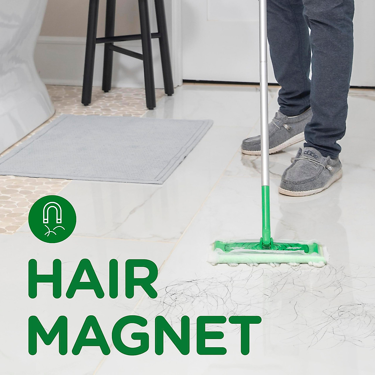 Swiffer Sweeper Pet, Heavy Duty Dry Sweeping Cloth Refills with Febreze Odor Defense, 32 Count