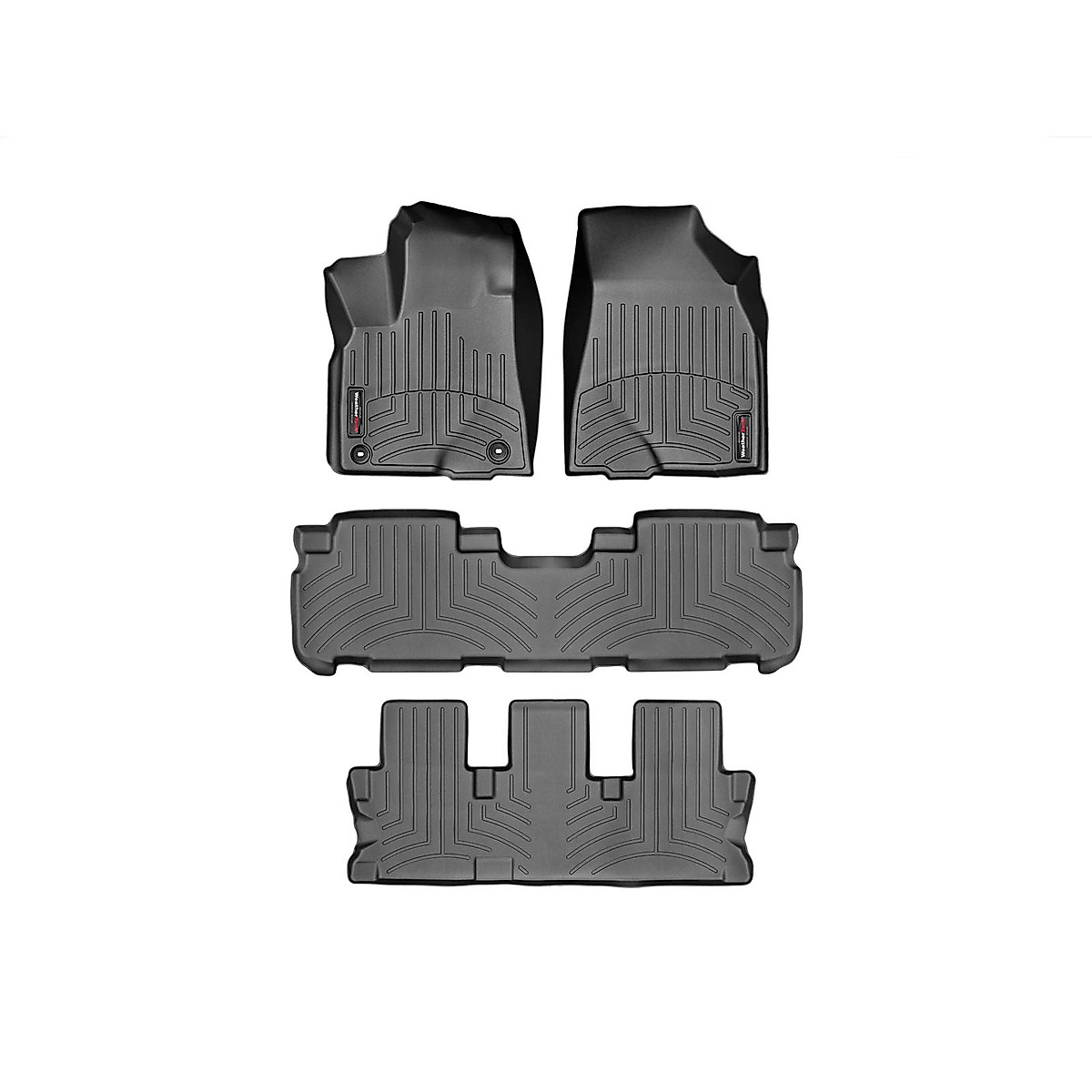 WeatherTech Custom Fit FloorLiners for Toyota Highlander - Full Set (44632-1-2-3), Black