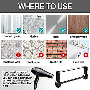 Carry360 Adhesive Paper Towel Holder Under Cabinet, Paper Towel Rack Stick On Wall for Kitchen Paper Towel Roll-304 Brush SUS Stainless Steel, No Drilling