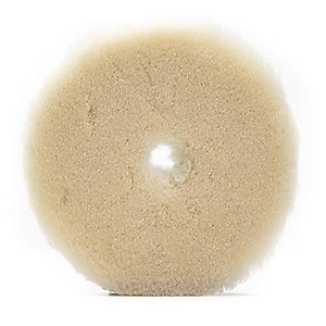 Lake Country Low-Lint Wool Pad, 1/2" Prewashed Knitted Lambswool with 3/8" Foam with Interface, 6"