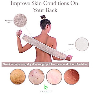 Back Scrubber for Shower for Men & Women - Loofah Exfoliating Body Scrubber Back Washer for Shower, Back Shower Scrubber for Body, Flat Body Scrubbers for Use in Shower Back Scrubber, Back Loofah