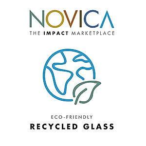 NOVICA Hand Blown Recycled Glass Confetti Rim Highball Glasses, 16 Oz, Confetti' (Set Of 6)