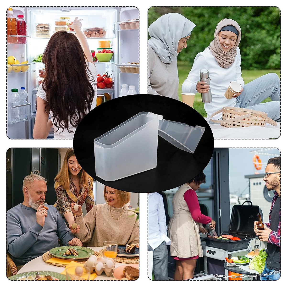 PEUTIER 2pcs Cheese Storage Containers, Plastic Cheese Slice Container with Flip Lid Cheese Slice Holder for Fridge Cheese Storage Box for Butter Block Cheese Slices (Transparent)