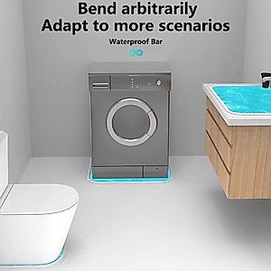 KFJZGZZ Shower Threshold Water Dam,Collapsible Bath Shower Barrier,Bathroom Water Stopper Flood Shower Barrier,Silicone Sink Water Splash Guard for Kitchen and Bathroom