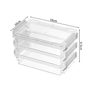 Clear Plastic Storage Box 3-Layer Stackable Stationery Case Portable Jewelry Storage Organizer for Jewelry, Lipstick, Business Cards, Erasers, Hair Accessories (1 Pack)