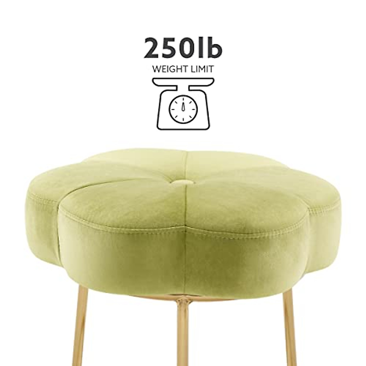 Linon Light Green and Gold Vanity and Accent Talulah Stool