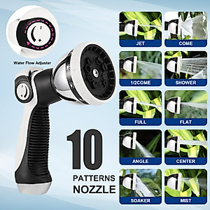 5/8" 66ft Retractable Garden Hose Reel by BSTOKCAM, Hybrid Rubber Hose, Water Hose Reels Automatic Rewind Storage, 10 Patterns Nozzle Included