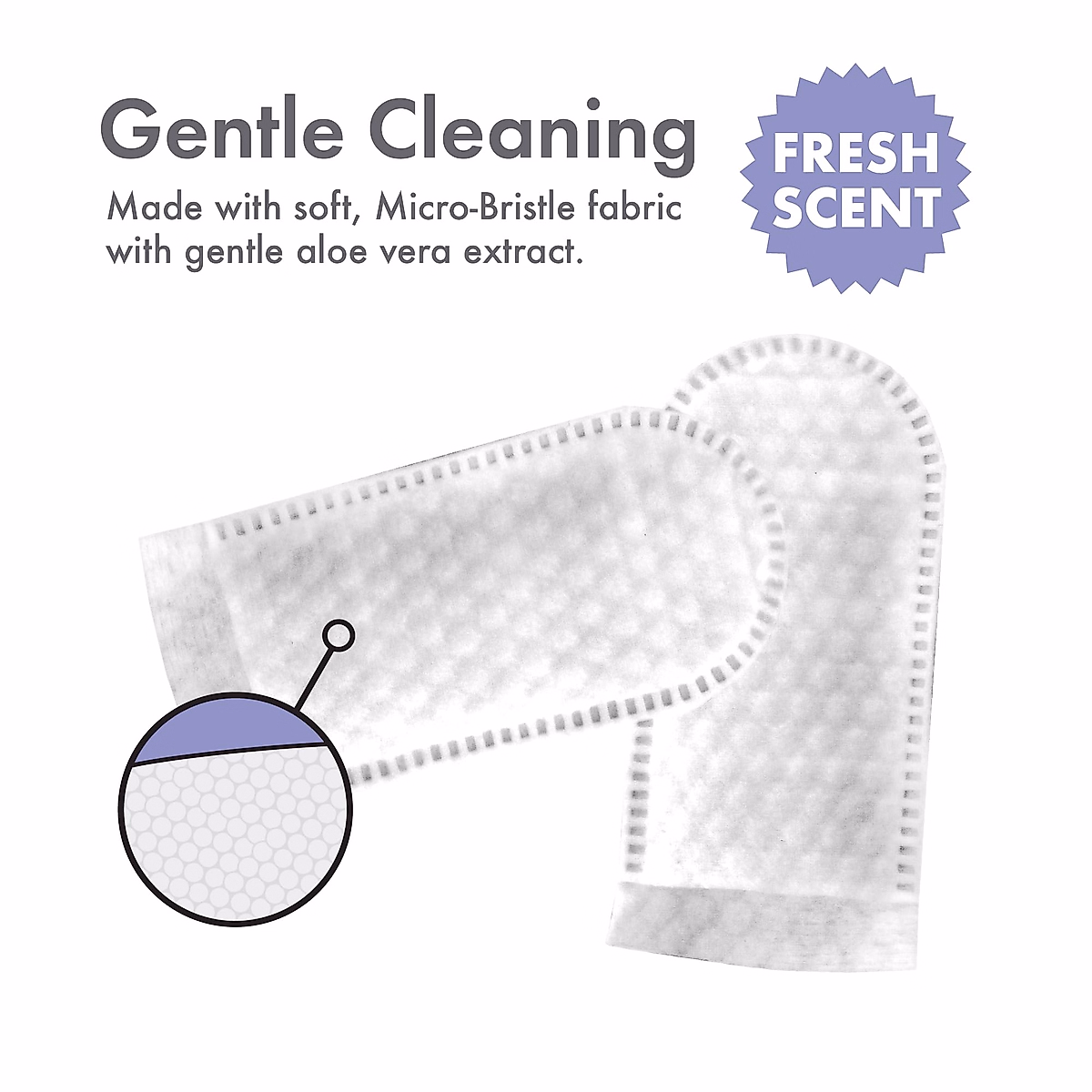 Petkin Fingertip Ear Wipes for Dogs and Cats, 50 Finger Wipes - Slip-On, Snug Fit, Micro-Bristle Fabric - Cleans Ears, Dirt, Odor and Wax - Convenient, Ideal for Home and Travel - Fresh Scent