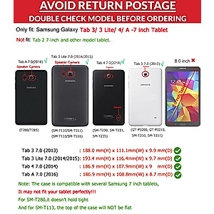 Kids Case for Samsung Galaxy Tab A/3/3 Lite/4 7.0 inch Tablet - CHINFAI [Double-Faced Monkey Series] Shock Proof Silicone Handle Stand Protective Cover for Samsung 7" Tablet (Blue)