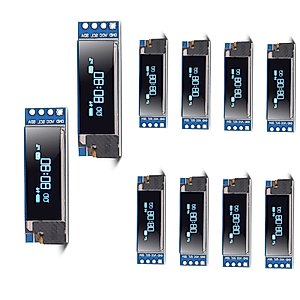 DORHEA 10PCS 0.91'' 12832 IIC I2C OLED Display Module 0.91inch I2C 128x32 SSD1306 LCD Display Module Blue I2C OLED Screen Driver DC 3.3V/5V with 4 Pin Headers