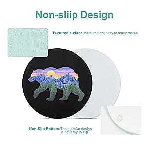 Sunset Bear Cutting Board Tempered Glass Chopping Board for Kitchen Hotel