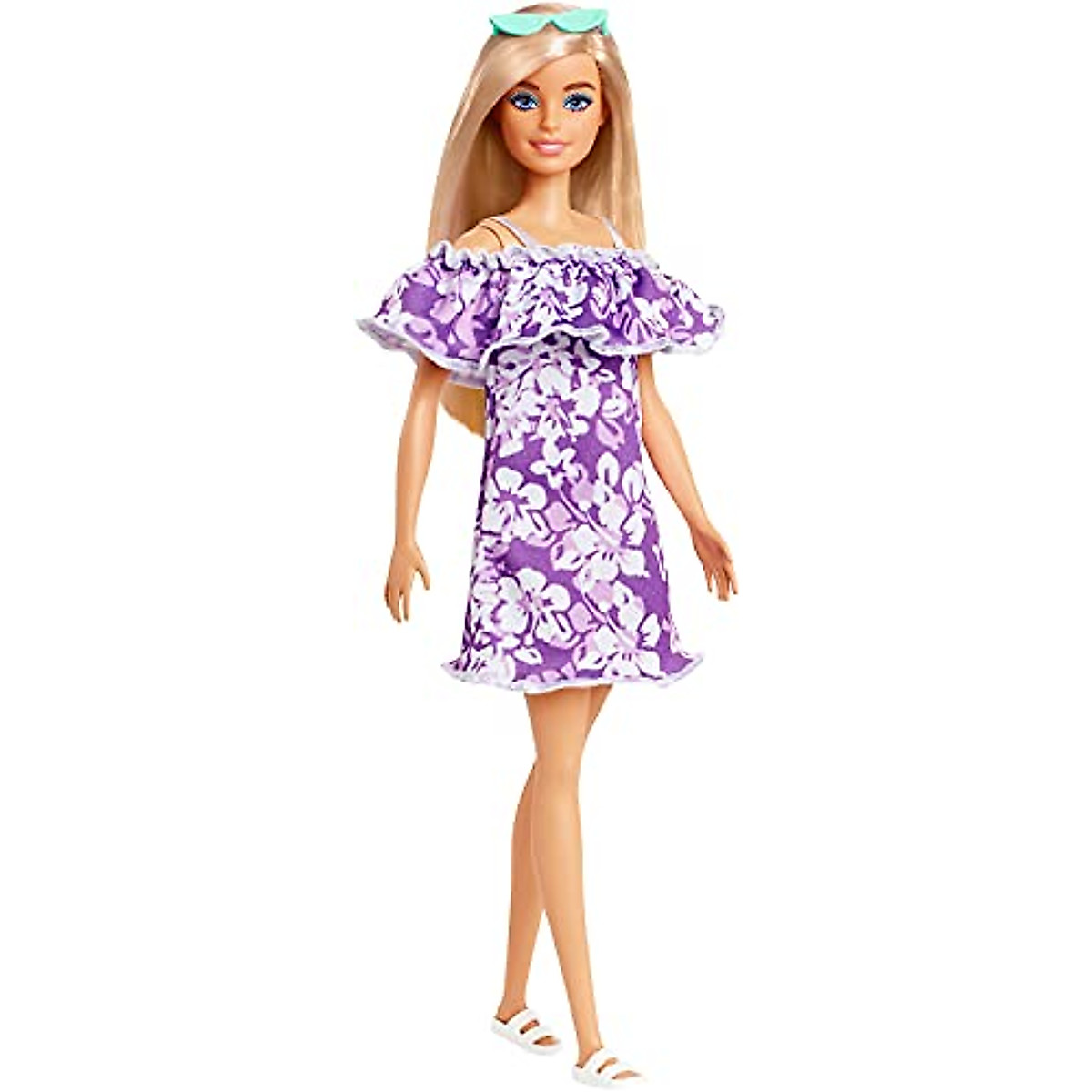 Barbie Loves The Ocean Beach-Themed Doll (11.5-inch Blonde), Made from Recycled Plastics, Wearing Fashion & Accessories, Gift for 3 to 7 Year Olds