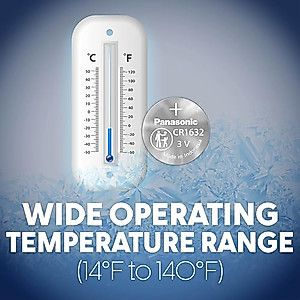 Panasonic CR1632 3.0 Volt Long Lasting Lithium Coin Cell Batteries in Child Resistant, Standards Based Packaging, 4-Battery Pack