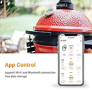 Inkbird Wifi Bluetooth BBQ Temperature Controller ISC-007BW, Automatic Smoker Fan Controller Grill Thermometer with 3 Probes for Big Green Egg, Kamado Joe, Weber, Primo, Vision Grill, Akorn Kamado