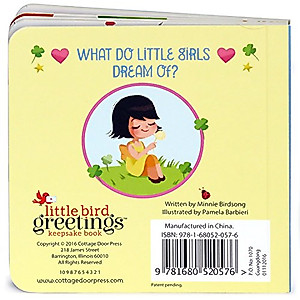 What Are Little Girls Made Of: Little Bird Greetings, Greeting Card Board Book with Personalization Flap, Gifts for Birthday, Baby Showers and More