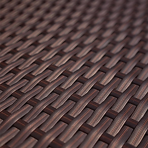 NICESOUL Modern Luxury All-Weather Outdoor Wicker Ottoman Set of 2 Fine Brown PE Rattan Alloy Steel Frame Footrest Wide Deep Seat 2 Pieces Foot Stools with Thicken Cushions for Indoor Outdoor Patio