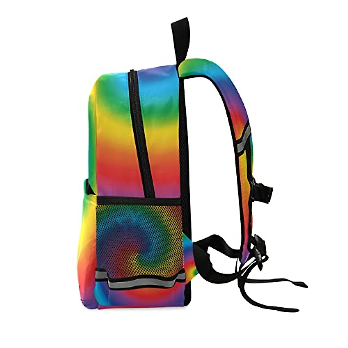 ALAZA Rainbow Tie Dye Swirl Spiral Kids Toddler Backpack Purse for Girls Boys Kindergarten Preschool School Bag w/Chest Clip Leash Reflective Strip