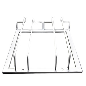 Hoshen GobletWine Glass Holder, Under Cabinet Goblet Holder, High Upside Down Wrought Iron Home, Bar Hanging Wine Glass Holder, Wine Glass Holder, (2 Rows) - Black